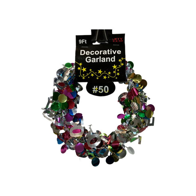 Garland - Multi Colored with Numbers – Party Shapes, LLC